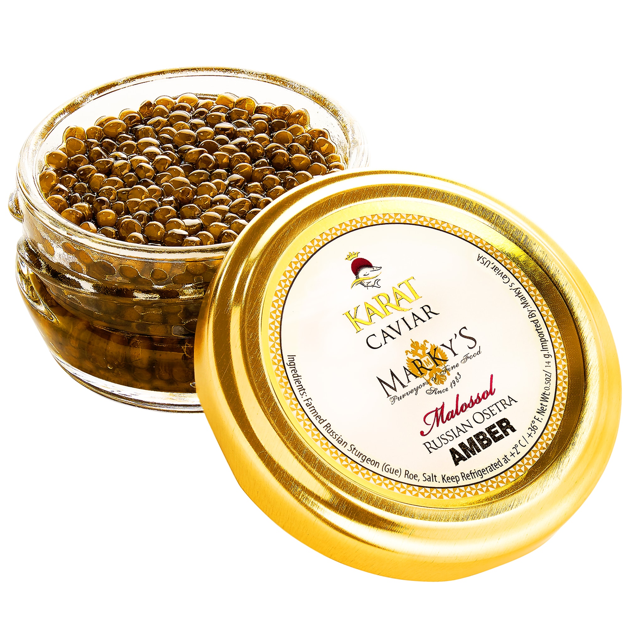 Russian Osetra Amber Caviar - GUE Farmed by Karat | Food Related