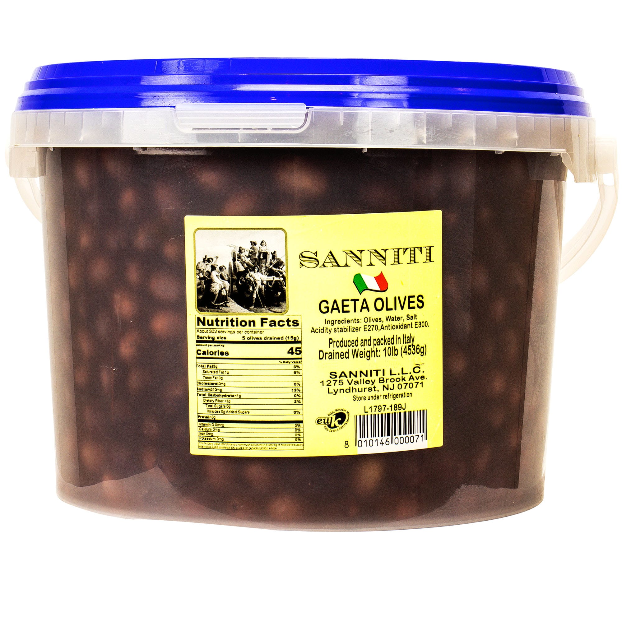 Gaeta Black Olives in Brine - with Pits by Sanniti | Food Related