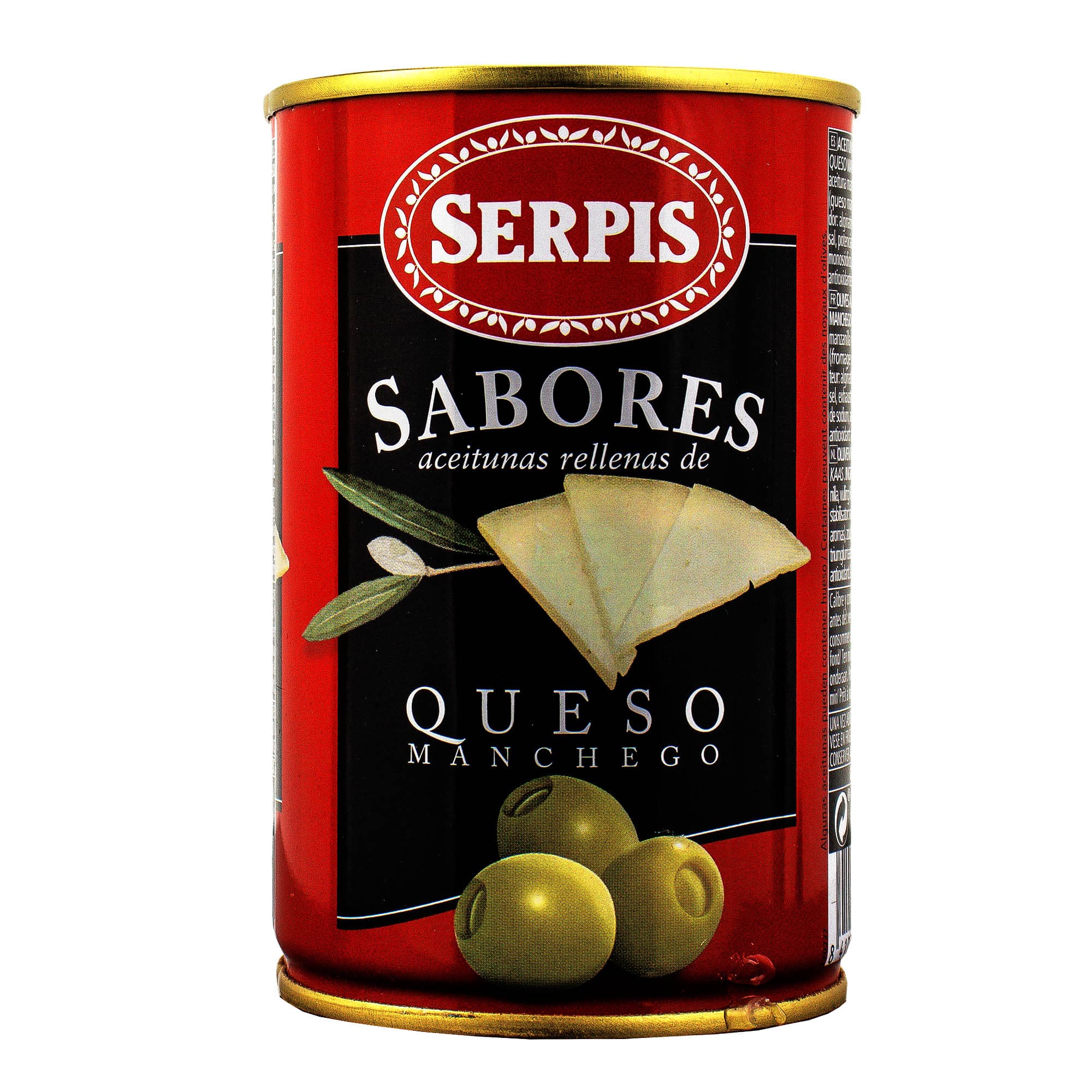 Manzanilla Green Olives Stuffed with Manchego Cheese in Brine by Serpis ...