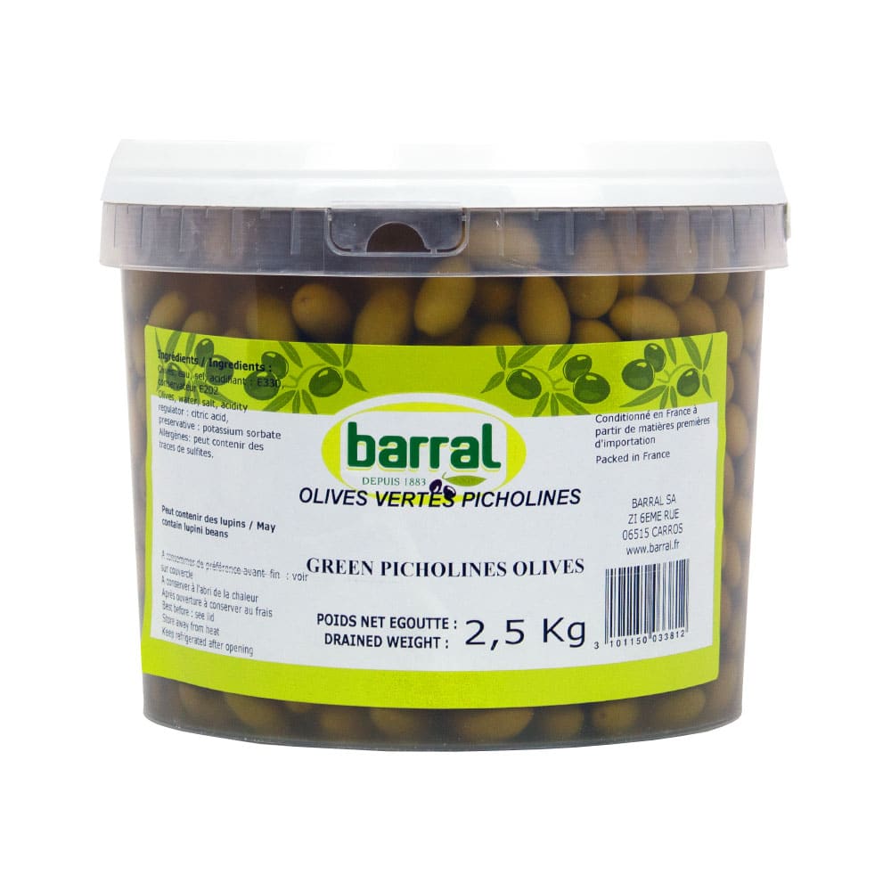 Picholine Green Olives with Pits by Barral | Food Related
