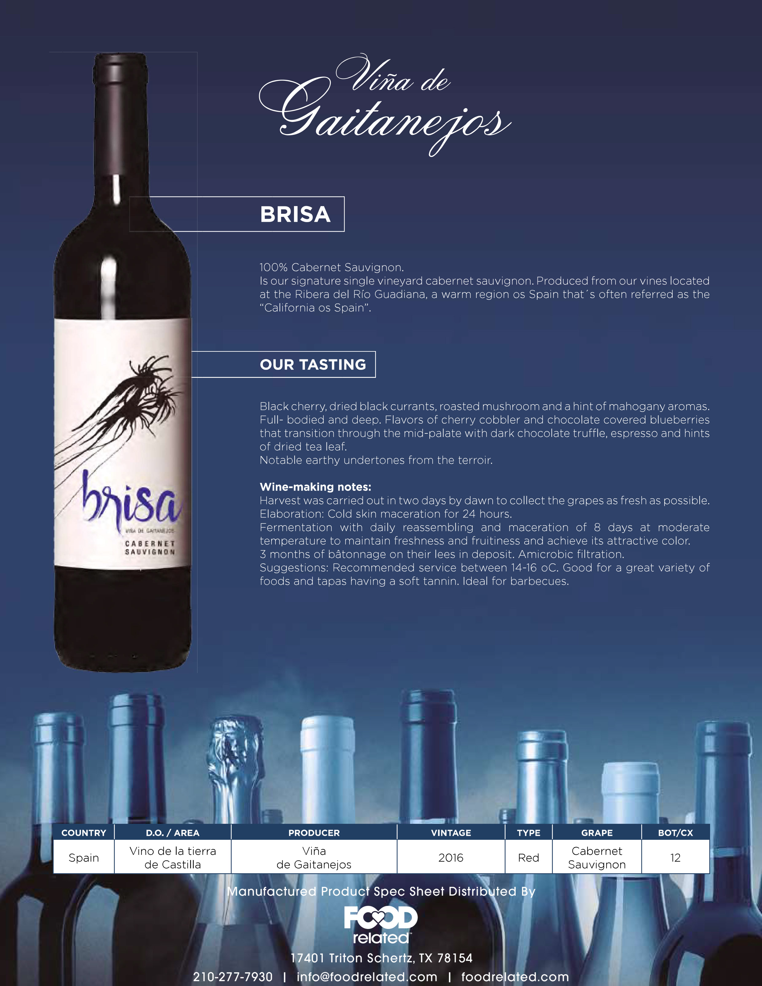 Brisa Cabernet Sauvignon Red | Food Related