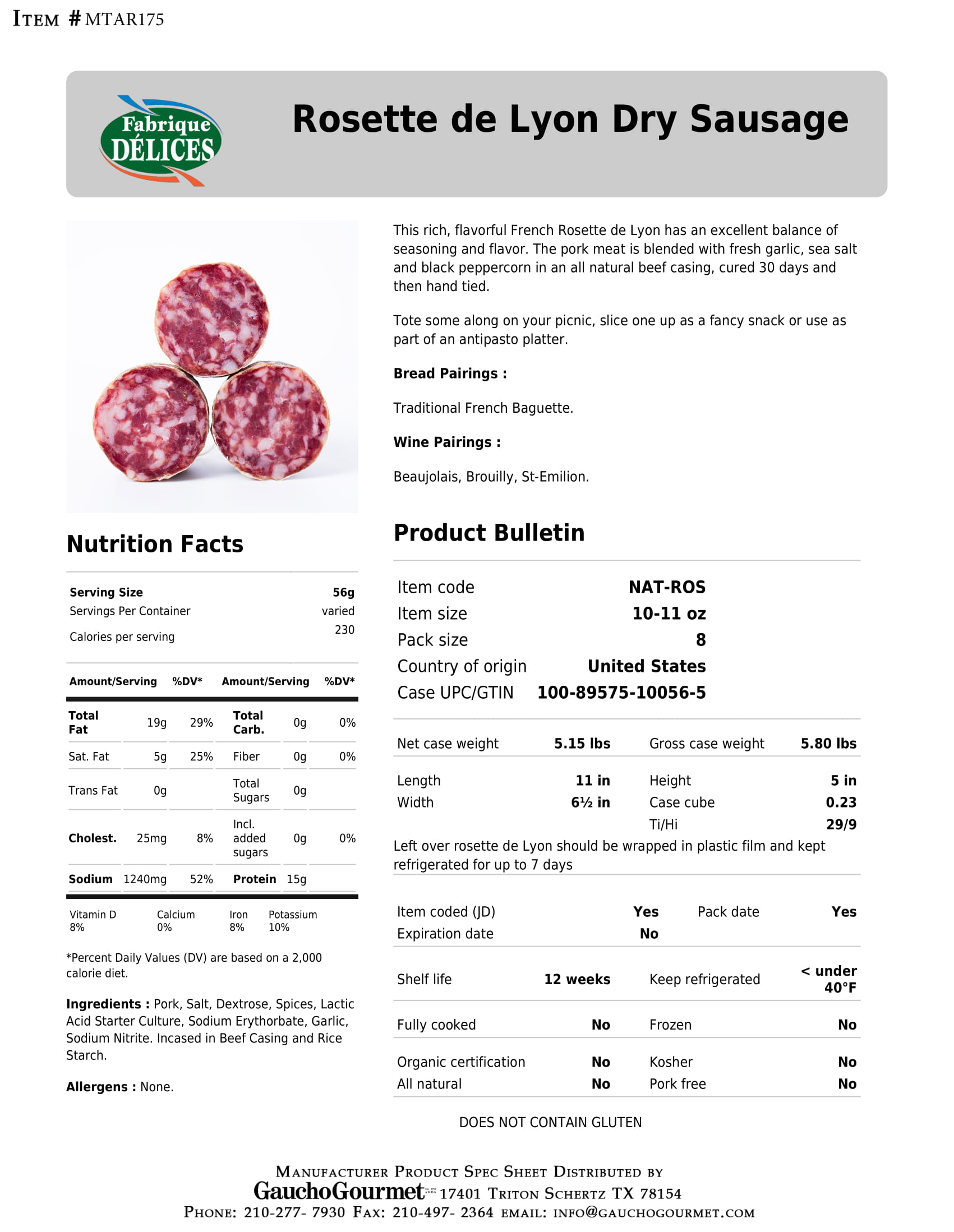 Rosette de Lyon Salami by Fabrique Delices | Food Related